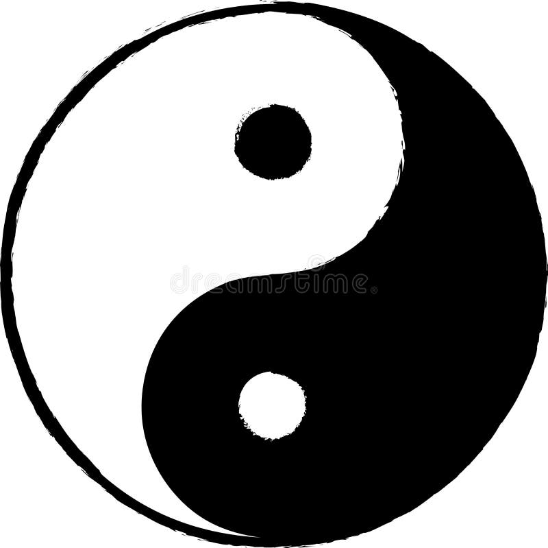 Yin Yang isolated in white stock illustration. Illustration of isolated ...