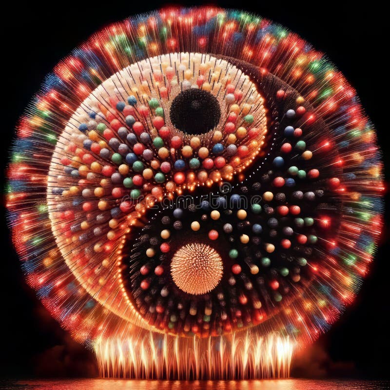 Yin Yang Shells Large, Spherical Fireworks that Explode into a Stock ...