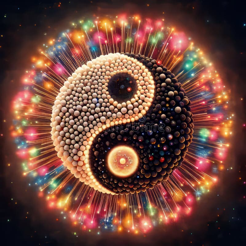 119 56. Yin-yang Shells_ Large, Spherical Fireworks Th Stock Image ...