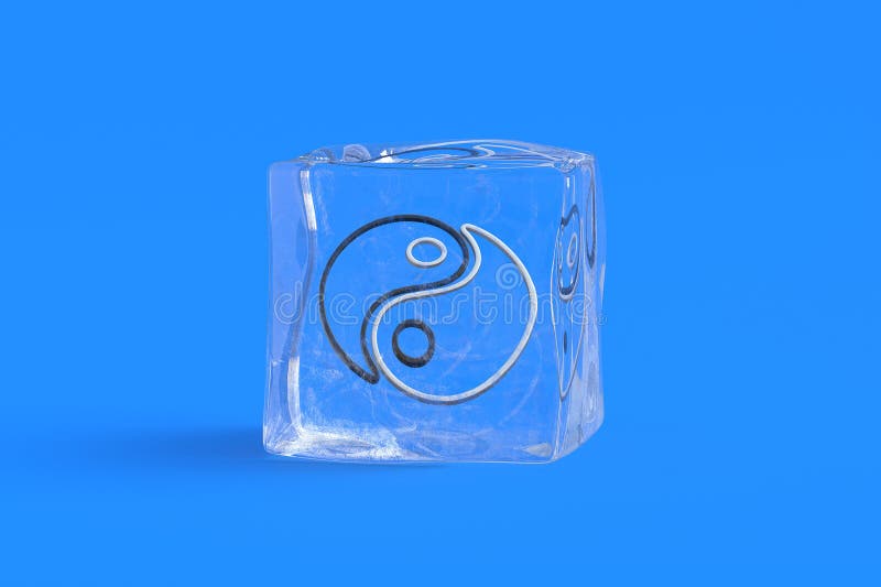 Yin yang sign in ice cube stock illustration. Illustration of spiritual ...