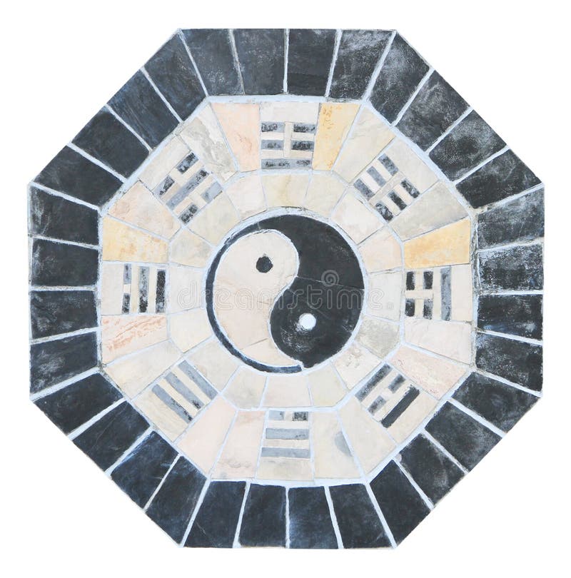 Yin yang sign on old tiled stock image. Image of ying - 74977227
