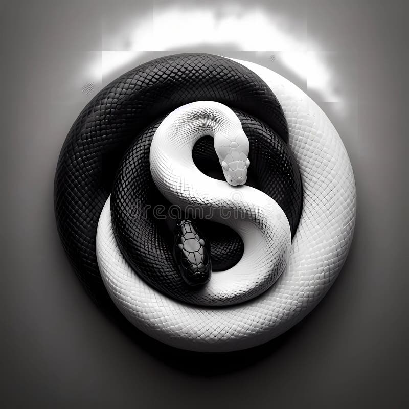 Yin and Yang snakes stock illustration. Illustration of isolated ...