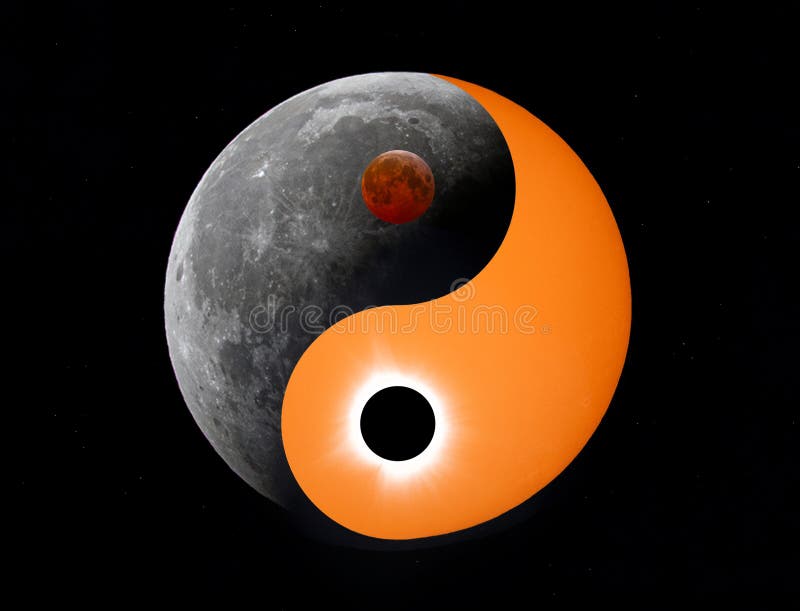 Yin and Yang Solar and Lunar Eclipses Composite Stock Image - Image of ...