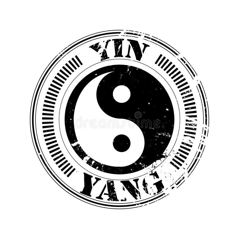 Yin and yang stamp stock vector. Illustration of chinese - 18683210