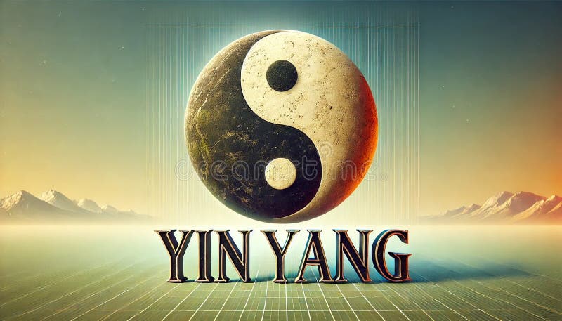 Yin Yang Symbol with Balanced Background and Harmonious Font Stock ...