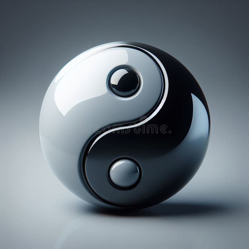 3d Yin Yang Symbol Model stock illustration. Illustration of martial - 304603402