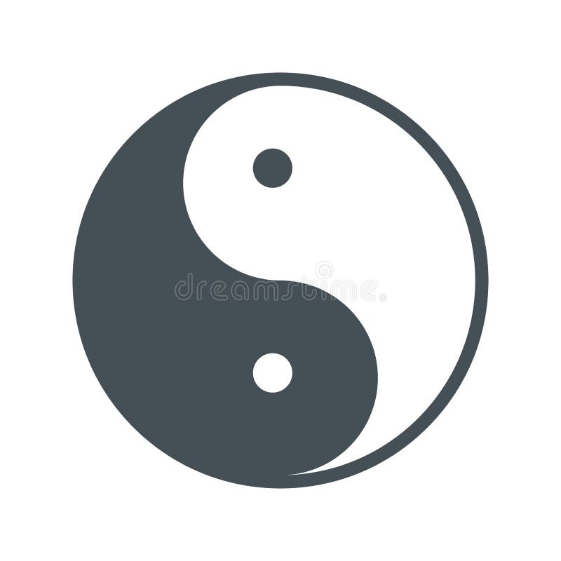 Yin Yang Symbol Isolated Icon Stock Vector - Illustration of asian ...