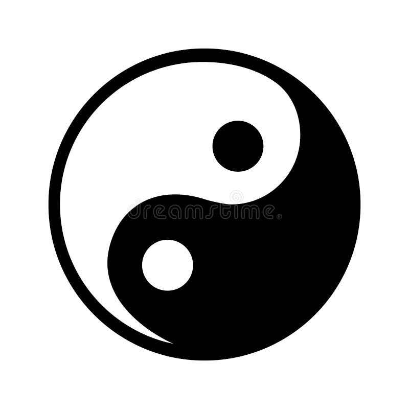 Yin Yang Symbol Isolated Icon Stock Vector - Illustration of meditation ...
