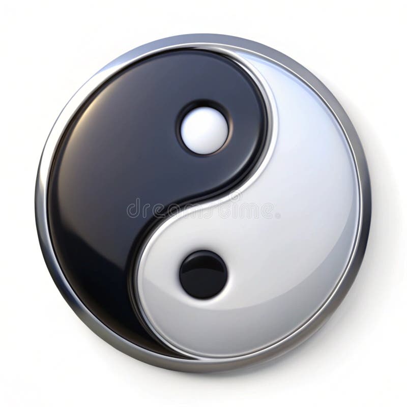 Yin Yang Symbol Isolated on White Stock Illustration - Illustration of ...