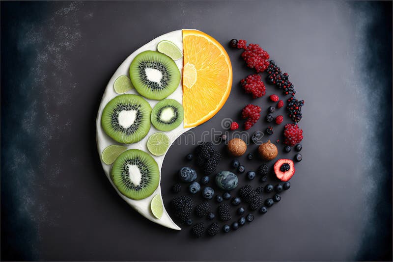 Yin Yang Symbol Made of Healthy Food Generative Ai Stock Illustration ... Yin Yang Symbol Made of Healthy Food Generative Ai Stock Illustration ...
