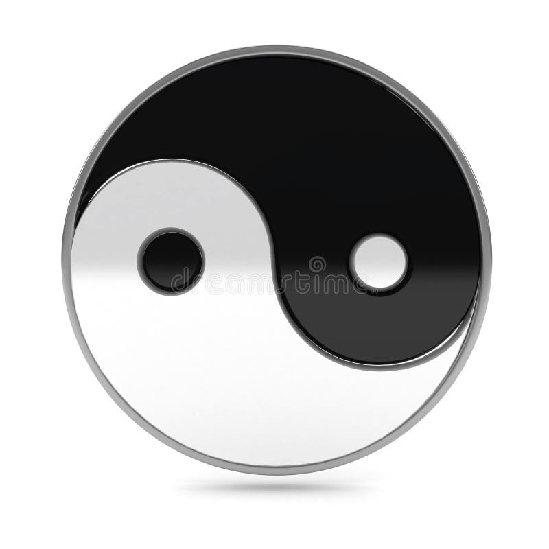 Yin Yang Symbol Over White Background Stock Illustration - Illustration ...