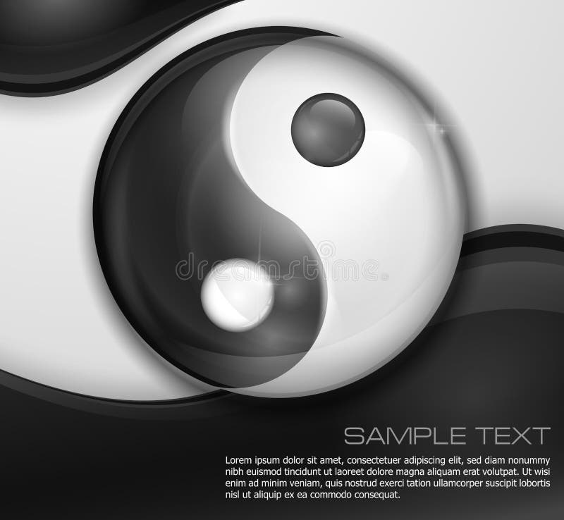 Yin Yang Symbool Op Wit Zwart Vector Illustratie - Illustration of ...