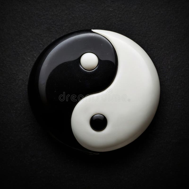 Yin-yang Texture Pattern on Black Background Stock Photo - Image of ...