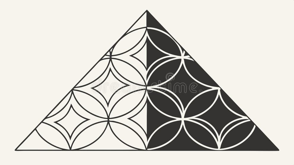 Yin Yang Triangle Tile, Balance Pattern for Floor Design. Vector Design ...