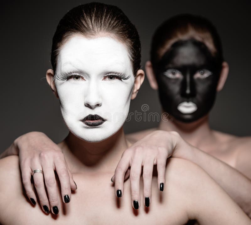Yin yang twins stock image. Image of posing, model, theatrical - 27747775