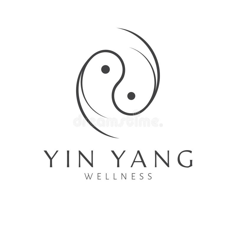 Yin Yang Vector Logo Design. Wellness Creative Logotype Stock Vector ...