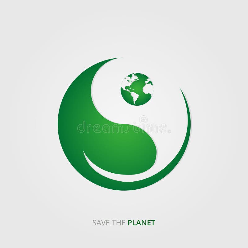 Yin Yang Verde Para El Mundo Ilustración del Vector - Ilustración de ...