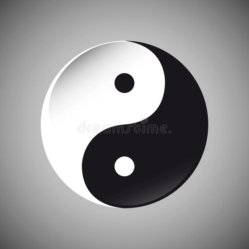 Yin En Yang Cirkelsymbool. Sumi-e Stijl En Inkt Aquareldesign. Rood ...