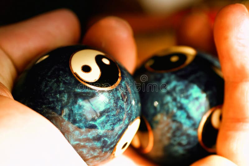 Ying Yang balls stock photo. Image of iron, symbol, together - 629460