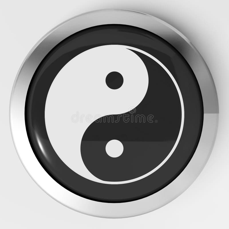 Ying Yang Button Means Spiritual Peace Harmony Stock Illustration ...