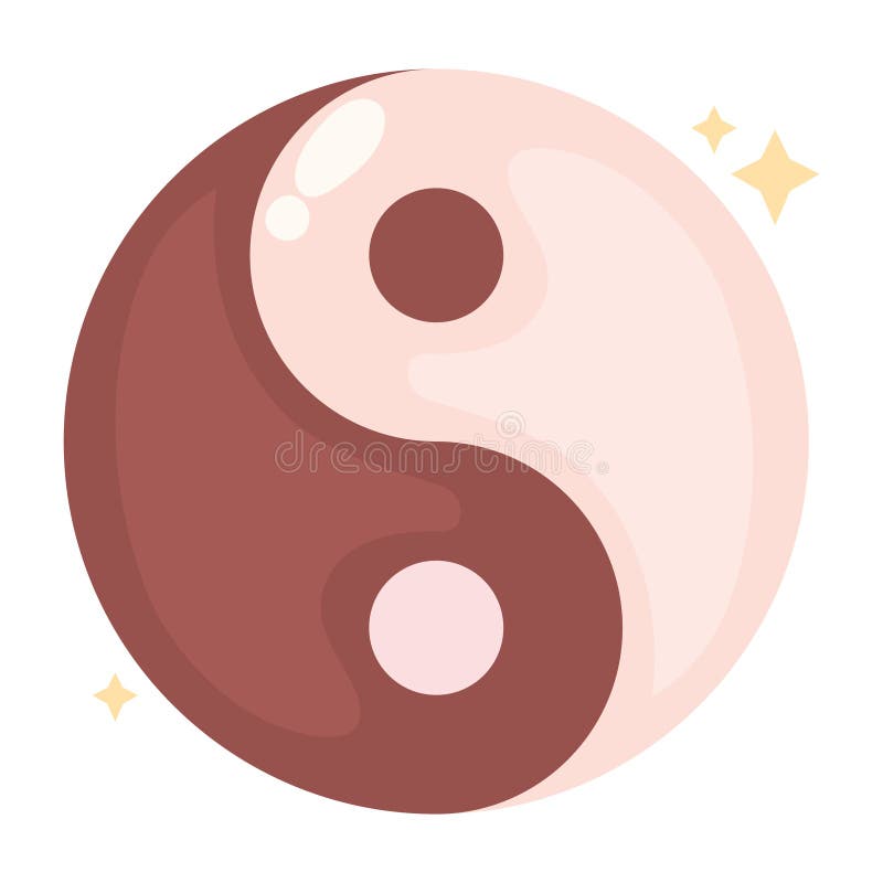 Yin Yang Design with Town and Nature. Perfect Harmony Stock ...