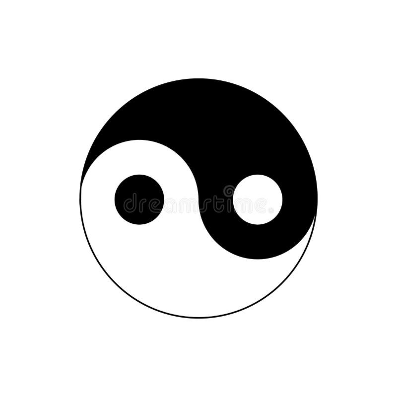 Ying Yang Icon in Simple Style Stock Vector - Illustration of chinese ...