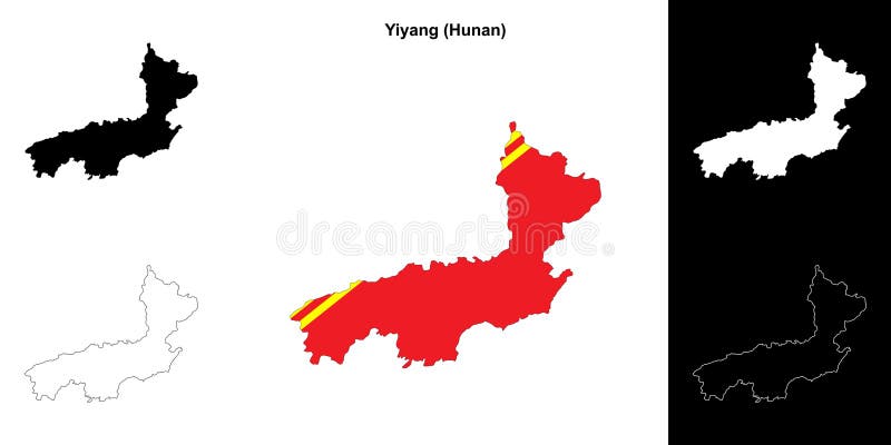 Yiyang outline map stock illustration. Illustration of yiyang - 334853957