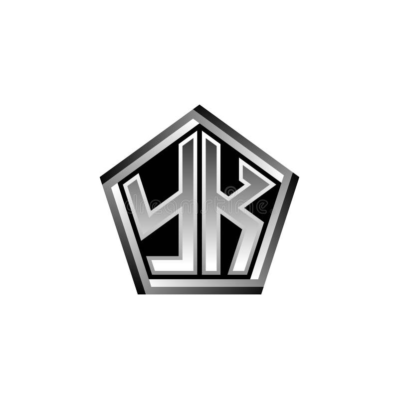 YK Logo Monogram Silver Geometric Modern Design Stock Vector ...