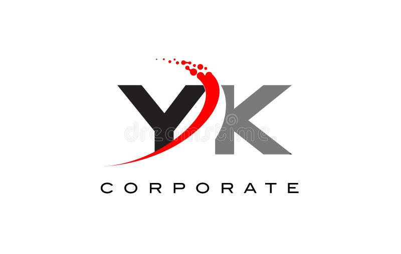 YK Modern Letter Logo Design with Swoosh Stock Vector - Illustration of ...