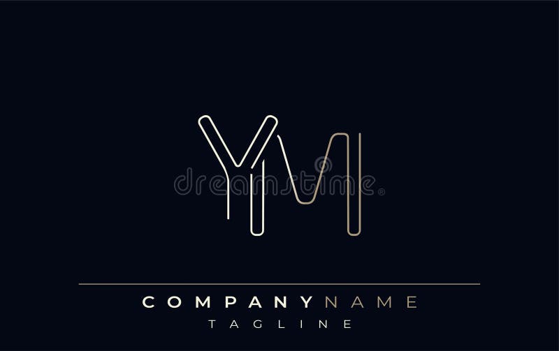 YM Abstract Line Style Logo Stock Vector - Illustration of branding ...