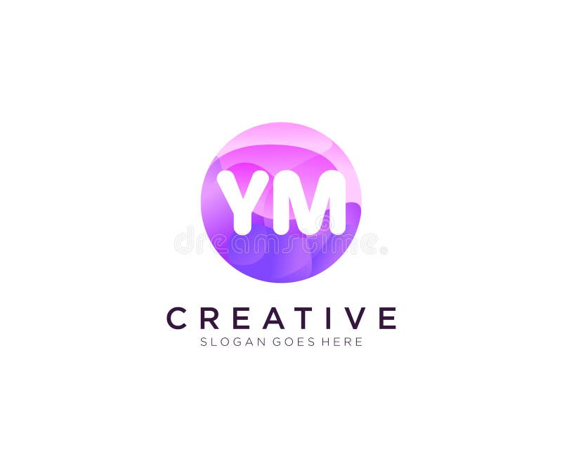 YM Initial Logo with Colorful Circle Template Vector Stock Vector ...