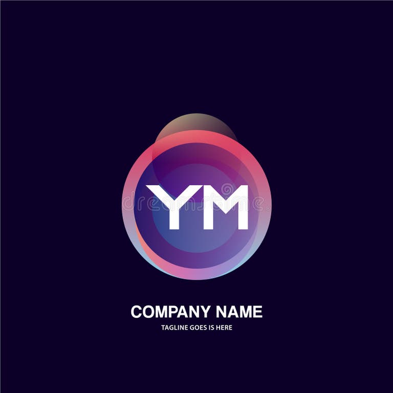 YM Initial Logo with Colorful Circle Template Vector Stock Vector ...