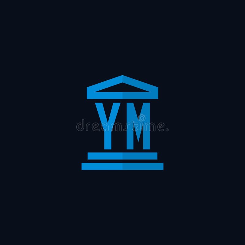 YM Initial Logo Monogram with Simple Courthouse Building Icon Design ...