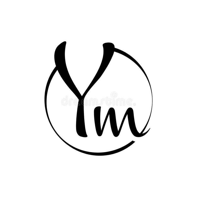 YM Letter Logo Design Vector Template. Abstract Script Letter YM Vector ...