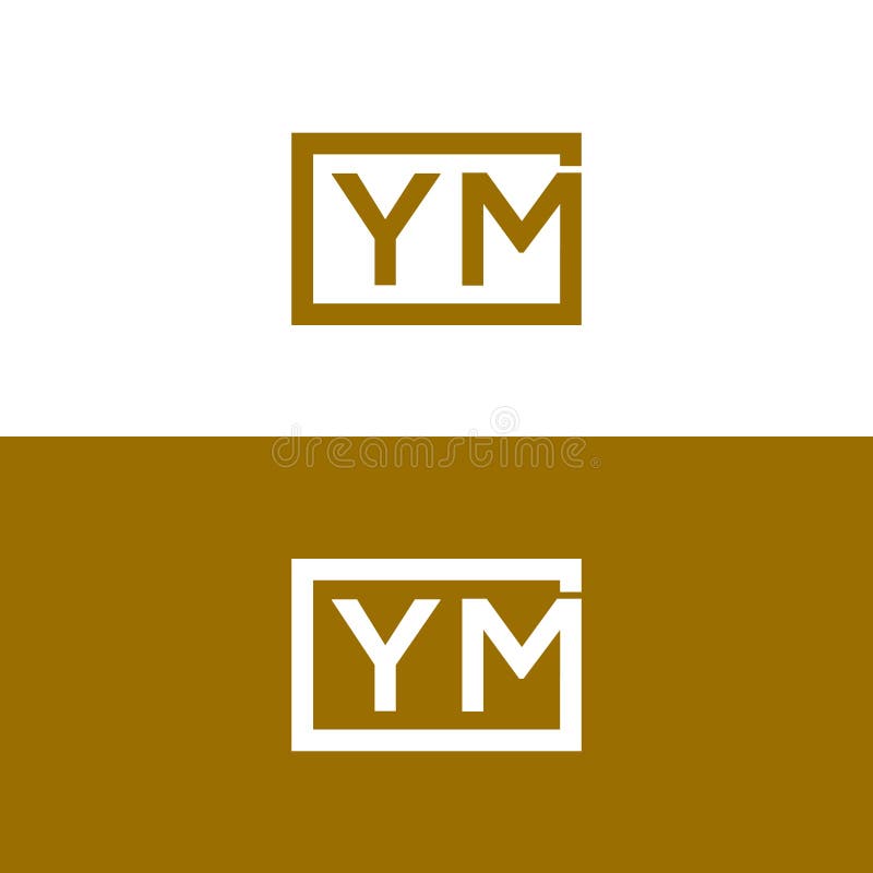 YM Letter Logo Line Square YM Stock Vector - Illustration of icon, post ...