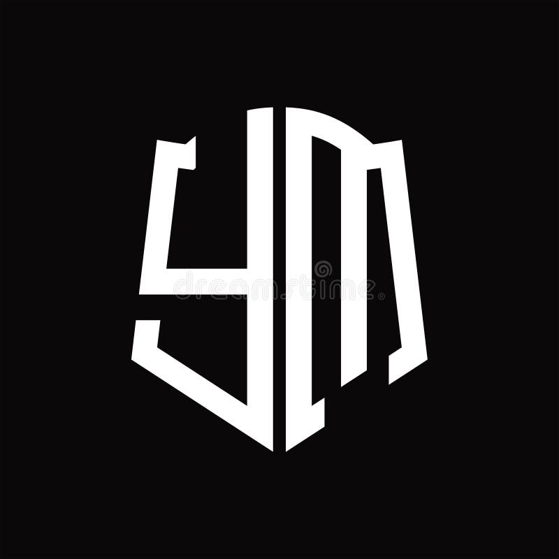 YM Logo Monogram with Shield Shape Ribbon Design Template Stock Vector ...