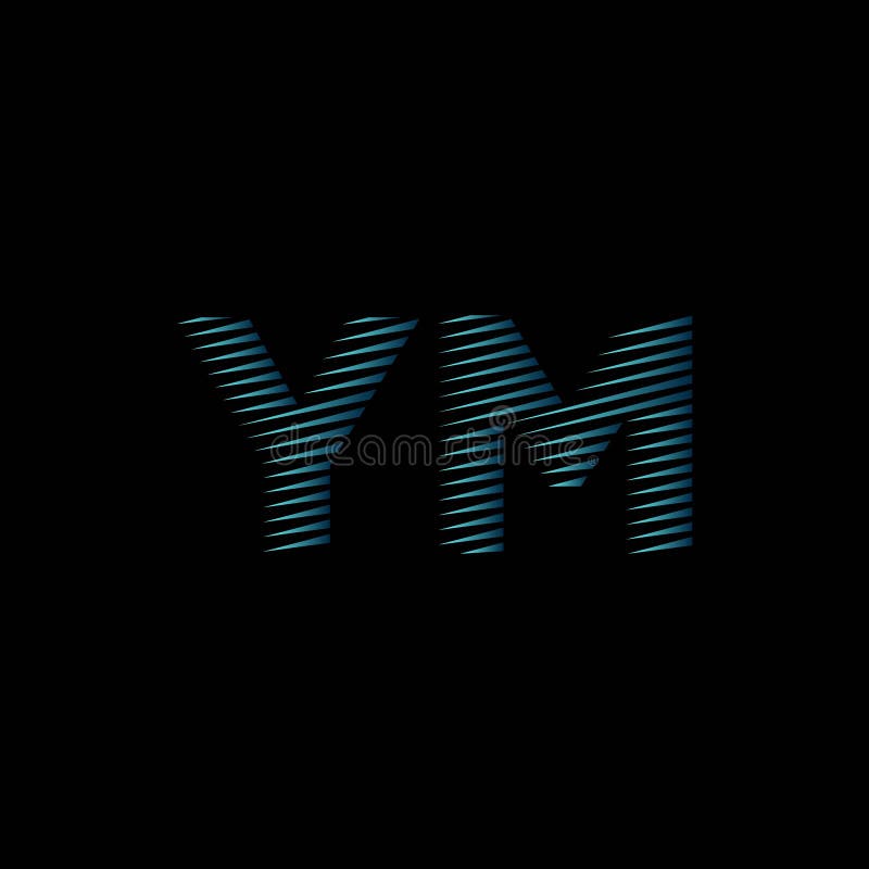 YM Monogram Lines Style Blue Light Vector Stock Vector - Illustration ...