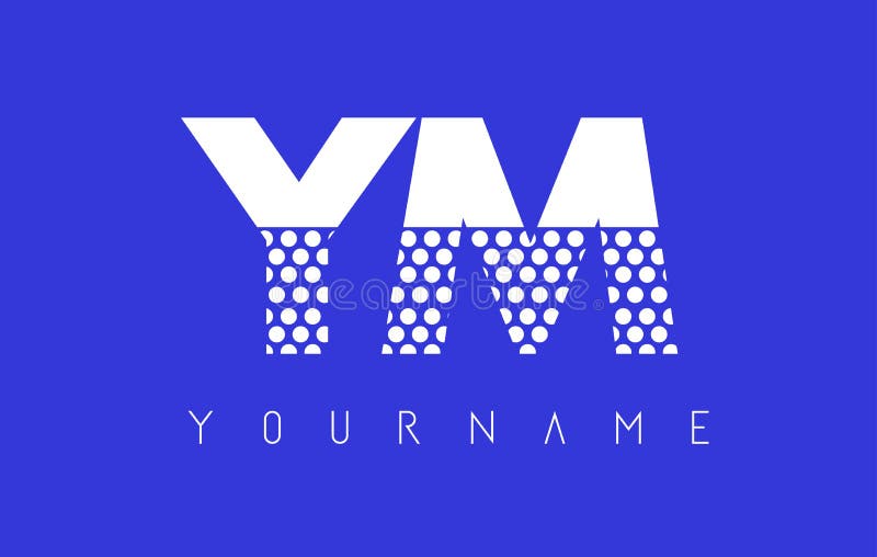 YM Y M Dotted Letter Logo Design with Blue Background. Stock Vector ...