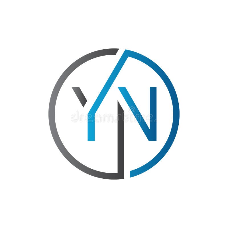 YN Logo Design Vector Template. Initial Circle Letter YN Vector ...
