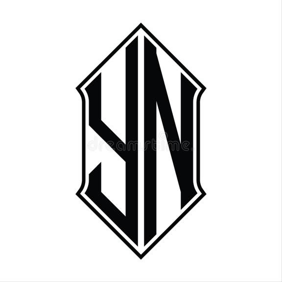 YN Logo Monogram with Shieldshape and Outline Design Template Vector ...