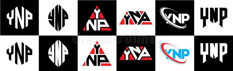 YNP Letter Logo Design in Six Style. YNP Polygon, Circle, Triangle ...