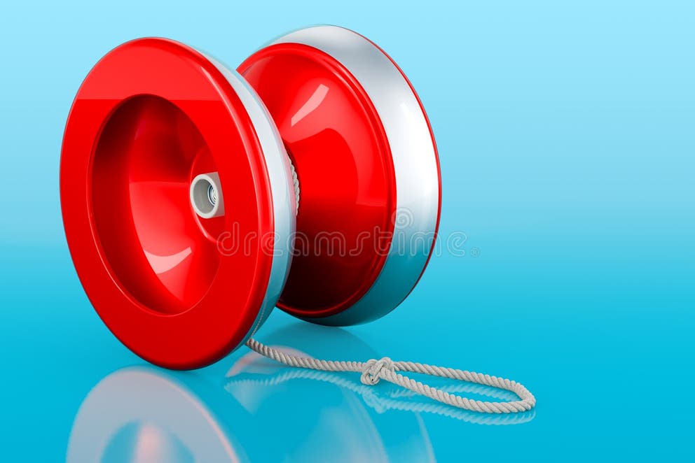 Yo-yo on Blue Background, 3D Rendering Stock Illustration ...