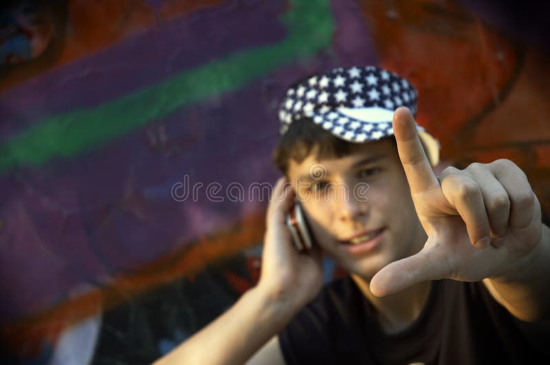 Yo, dude! stock image. Image of cell, eyed, speak, pupil - 1052825
