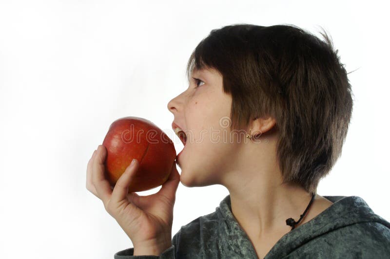 Yo Estoy Comiendo Una Manzana Foto de archivo - Imagen de dieta ...