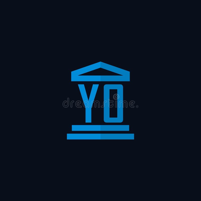 YO Initial Logo Monogram with Simple Courthouse Building Icon Design ...