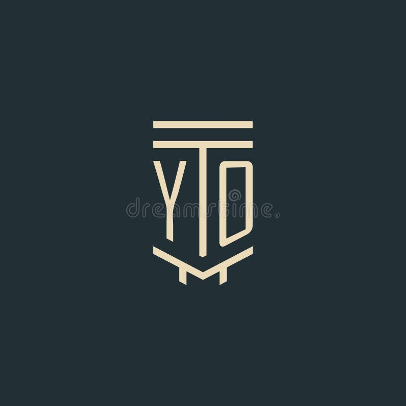YO Initial Monogram with Simple Line Art Pillar Logo Designs Stock ...