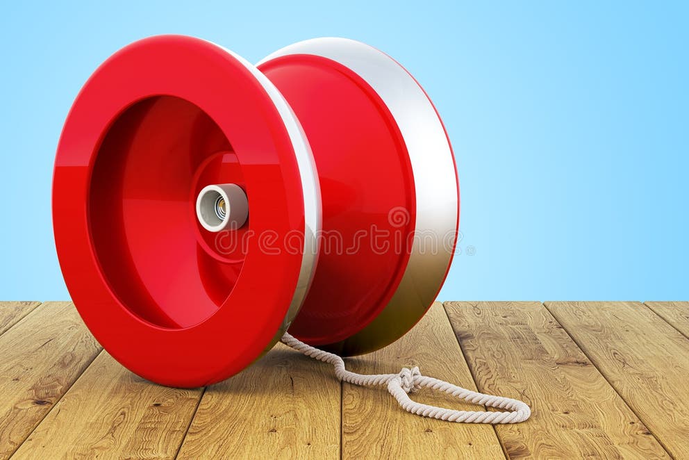 Yo-yo on Wooden Desk, 3D Rendering Stock Illustration - Illustration of ...