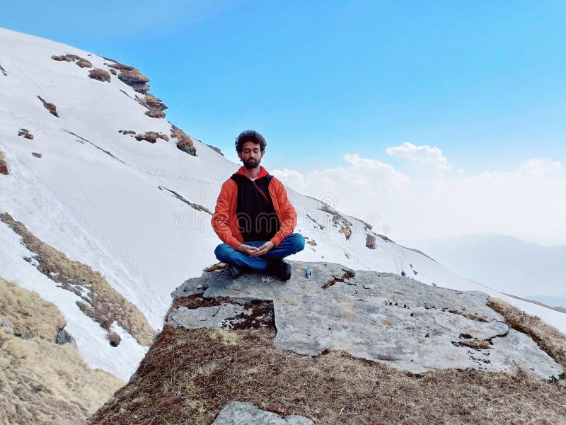 Yoga Asana on Mountain Hills Stock Photo - Image of mountain, asana ...