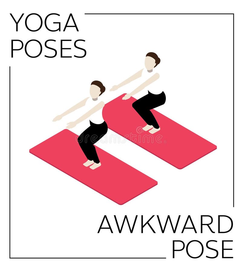 Yoga Awkward Pose Isometric Vector Set Stock Illustration ...