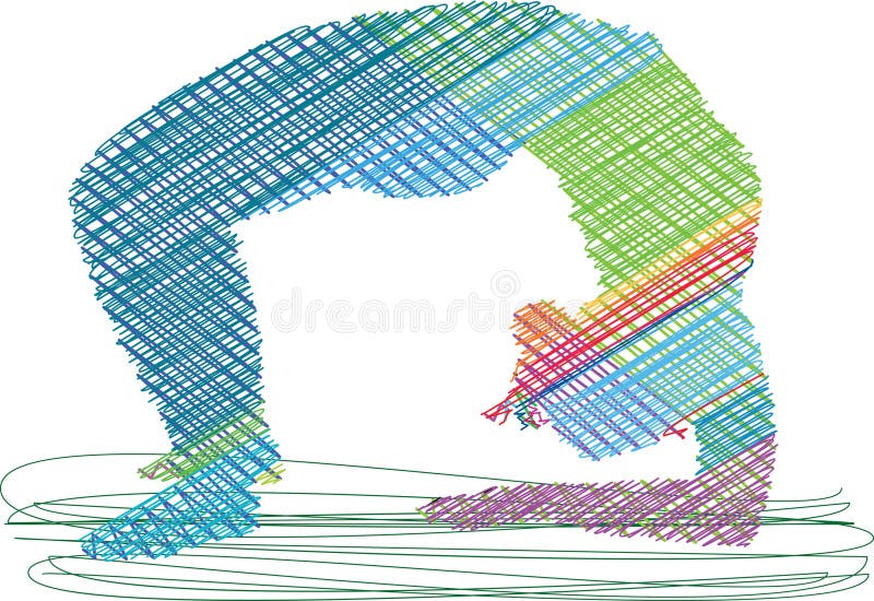 Yoga Balance Pose â€ Scribble Illustration Perfect for Wellness ...